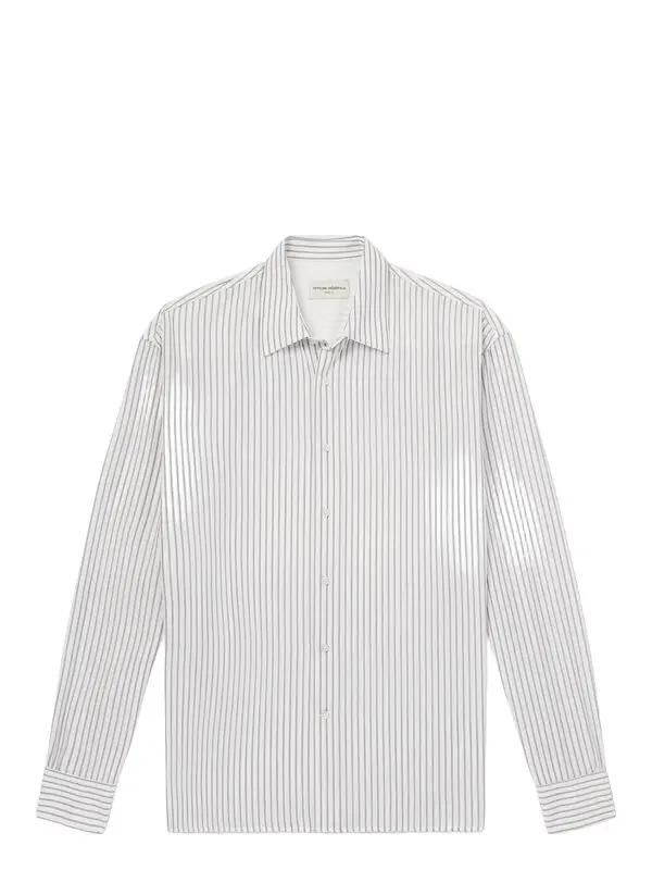 Officine Générale Gad Striped Lyocell-blend Shirt - White