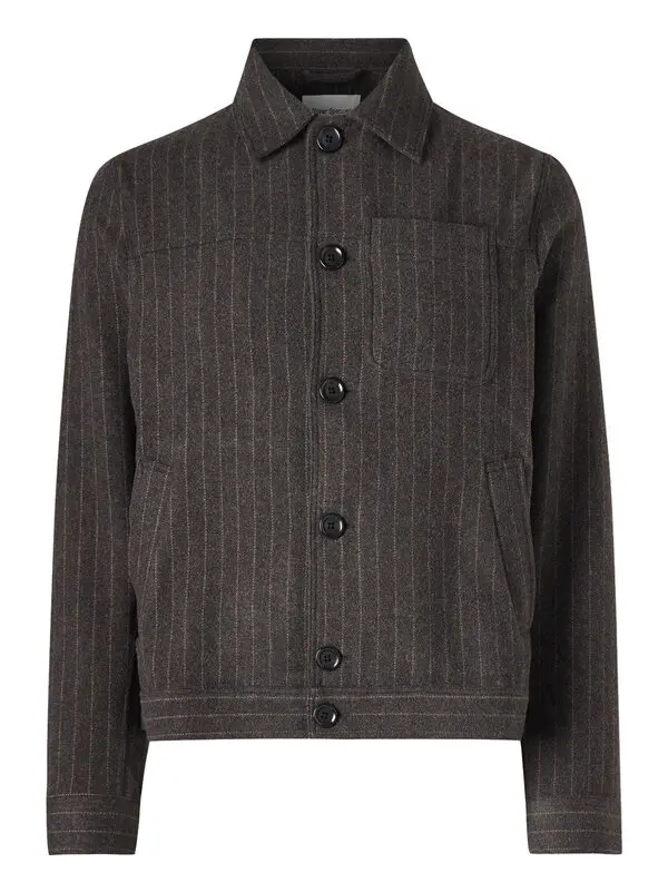 Oliver Spencer Buffalo Striped Wool-blend Jacket - Brown