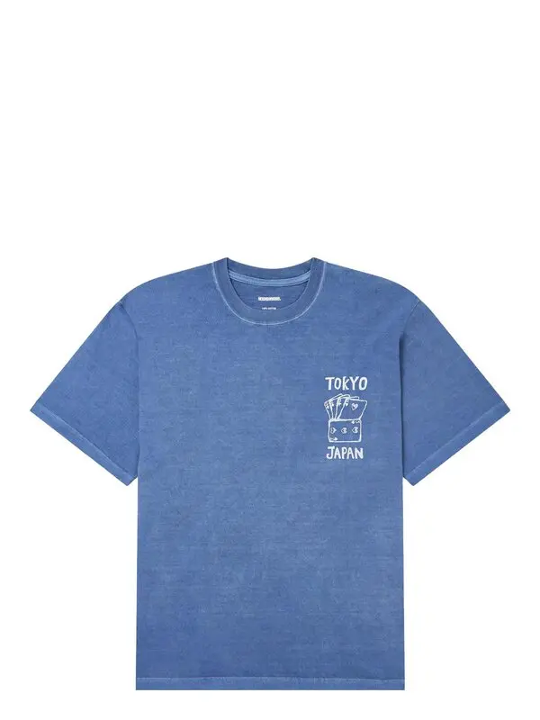 NEIGHBORHOOD Logo-print Cotton-jersey T-shirt - Blue