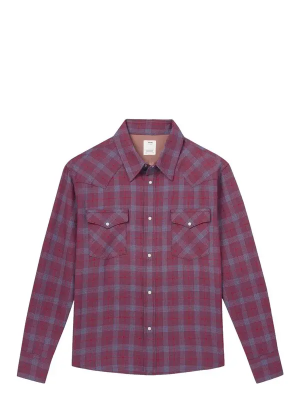 Visvim Four Corners Checked Wool And Linen-blend Shirt - Red