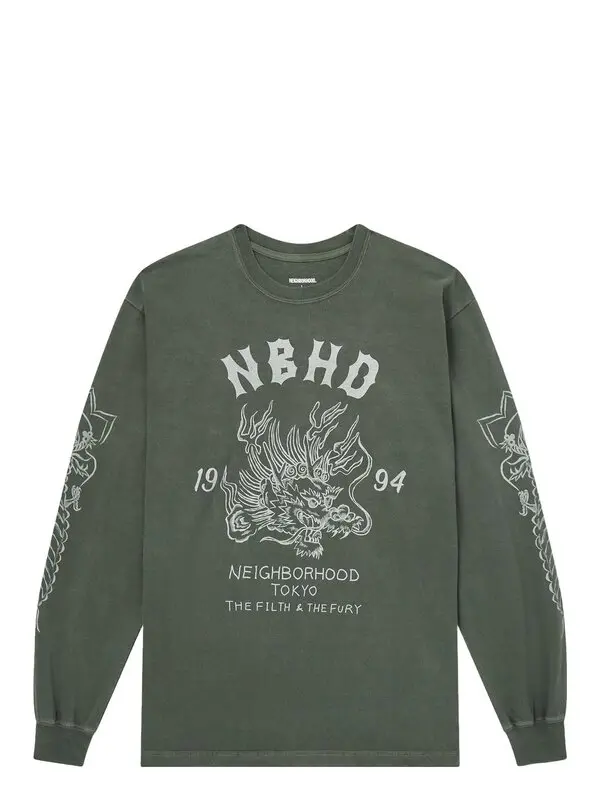 NEIGHBORHOOD Printed Cotton-jersey T-shirt - Green