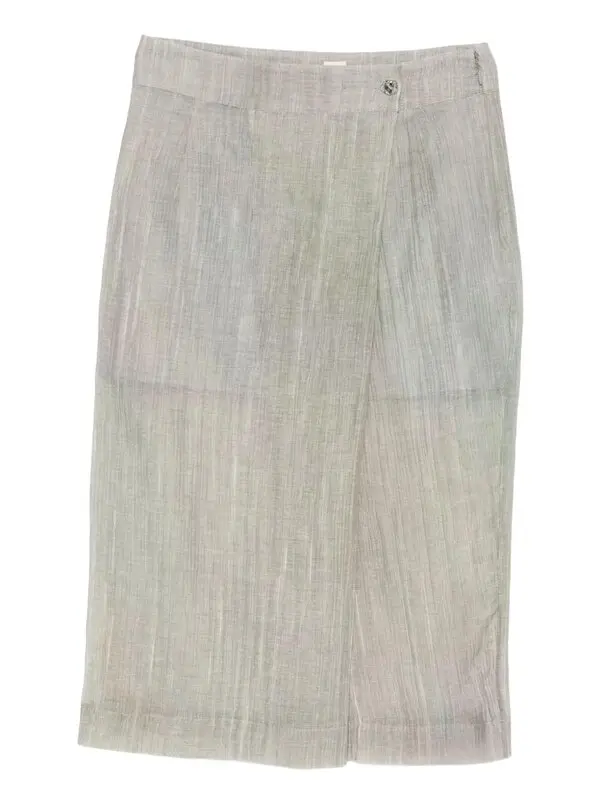 THE GARMENT Delfi Button Wrap Midi Skirt - Grey