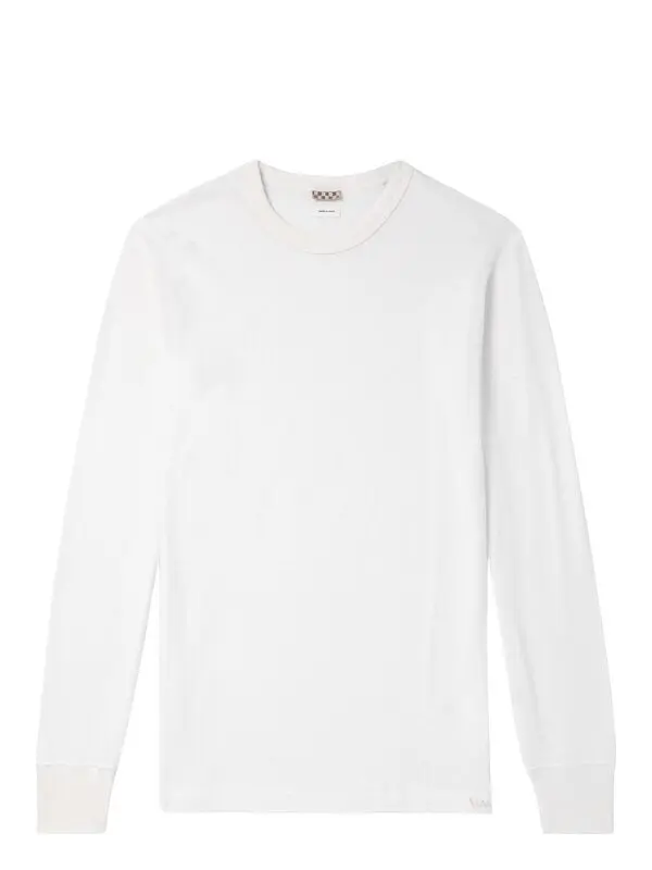 Visvim Sublig Thermal Cotton And Cashmere-blend T-shirt - White