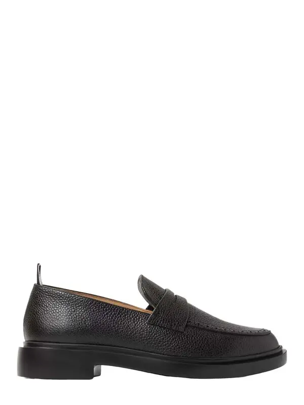 Thom Browne Pebble-grain Leather Penny Loafers - Black
