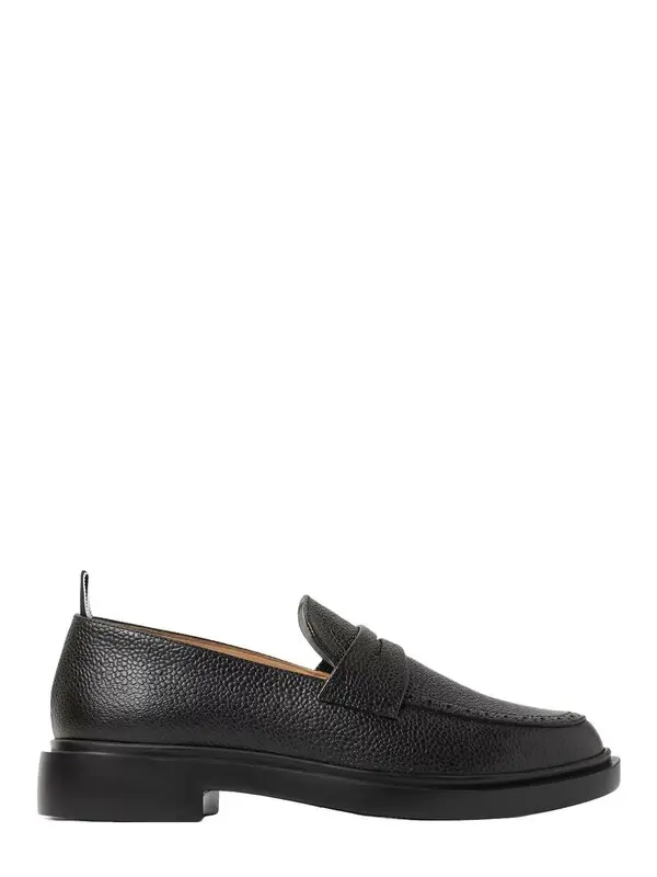 Thom Browne Pebble-grain Leather Penny Loafers - Black