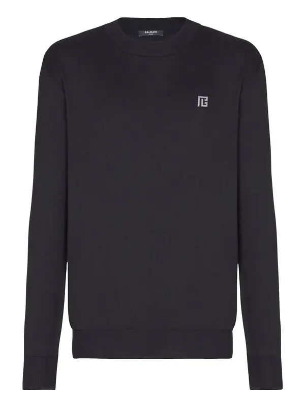 Balmain Silk-blend Logo Sweater - Black
