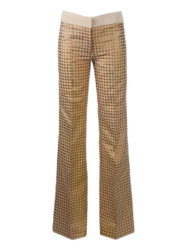 Giles Flared Cotton Blend Trousers - Neutrals