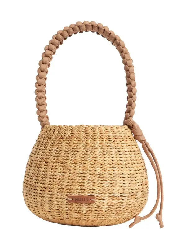 Muuñ Straw Lily Anne Top-handle Bag - Beige