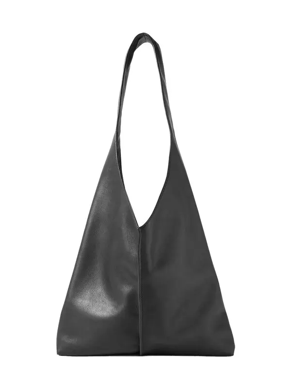 THE ROW Bindle Stitch Small Leather Tote - Black