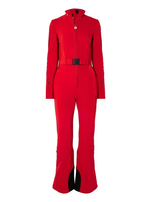 Perfect Moment Jg Belted Padded Down Ski Suit - Red