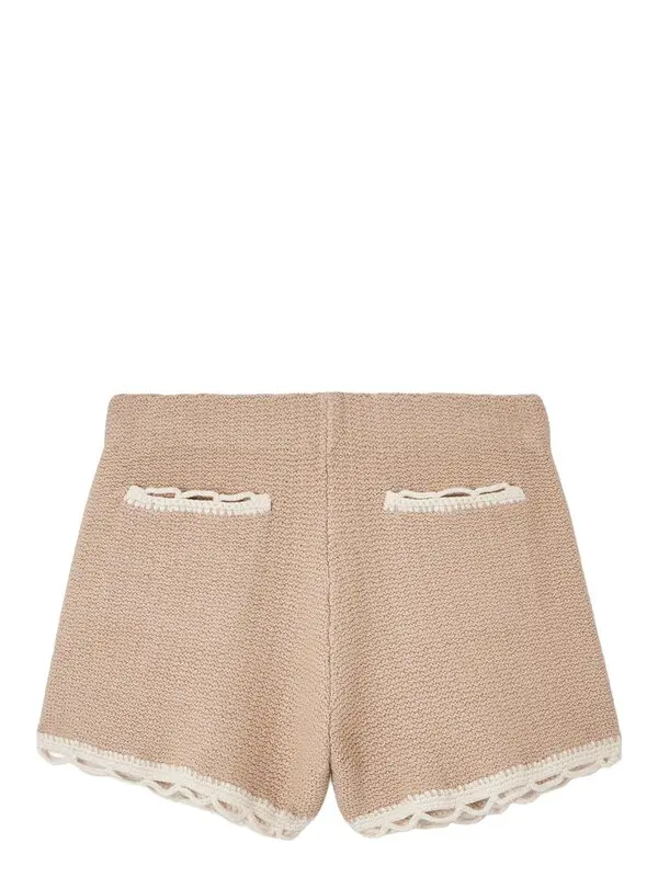 Posse Willow Crochet-trimmed Knitted Shorts - Brown