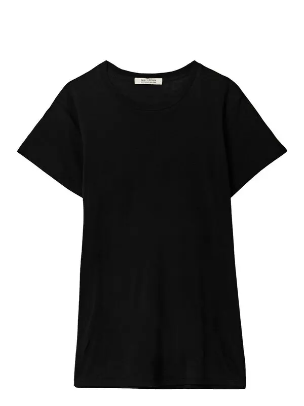 NILI LOTAN Lana Cotton-jersey T-shirt - Black