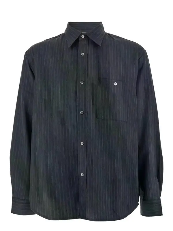 TONYWACK Pinstripe-pattern Pointed-collar Shirt - Grey