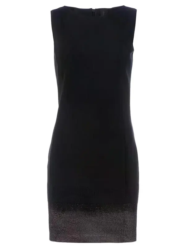 Twisty Parallel Universe Textured Hem Shift Dress - Black
