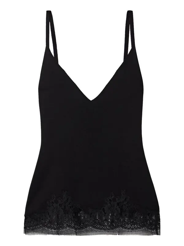 THE ROW Makka Lace-trimmed Silk Camisole - Black