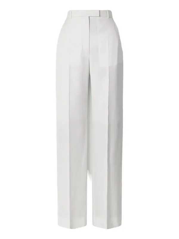 Alexander McQueen Grain De Poudre Wool Straight-leg Trousers - White