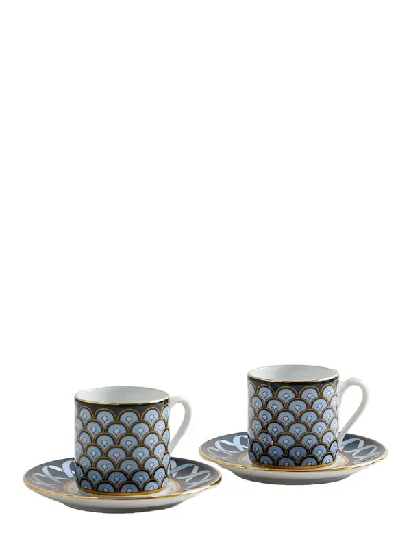 La DoubleJ Impero Espresso Cups And Saucers Set - Blue