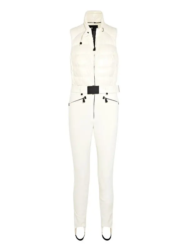 Moncler Belted Quilted Ski Suit - White