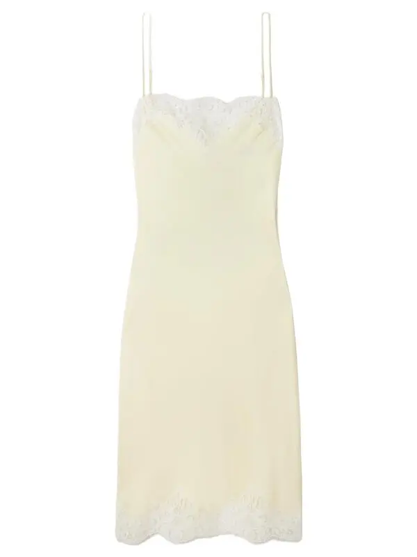 Stella McCartney Lace-trimmed Satin Midi Dress - Yellow