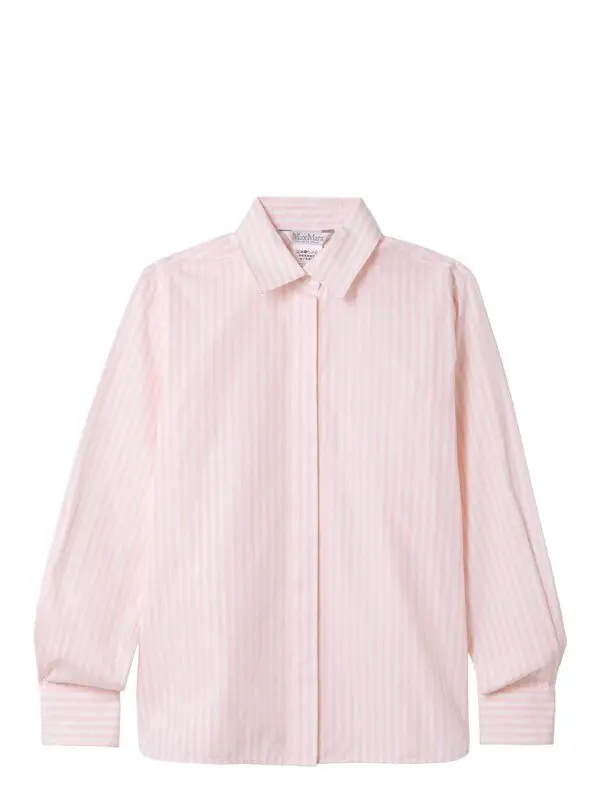 Max Mara Striped Cotton-poplin Shirt - Pink