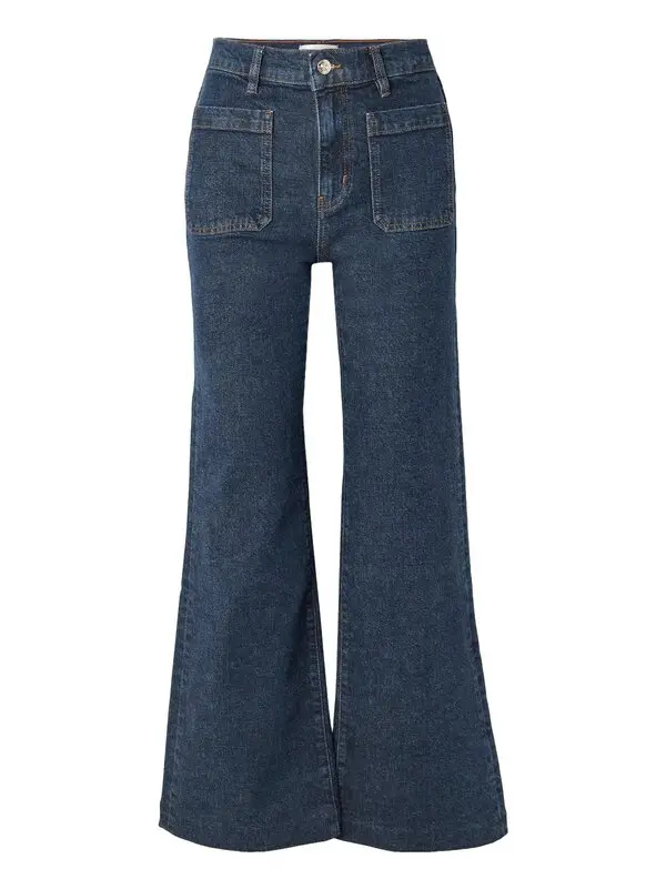 FRAME The Refined High-rise Wide-leg Jeans - Blue