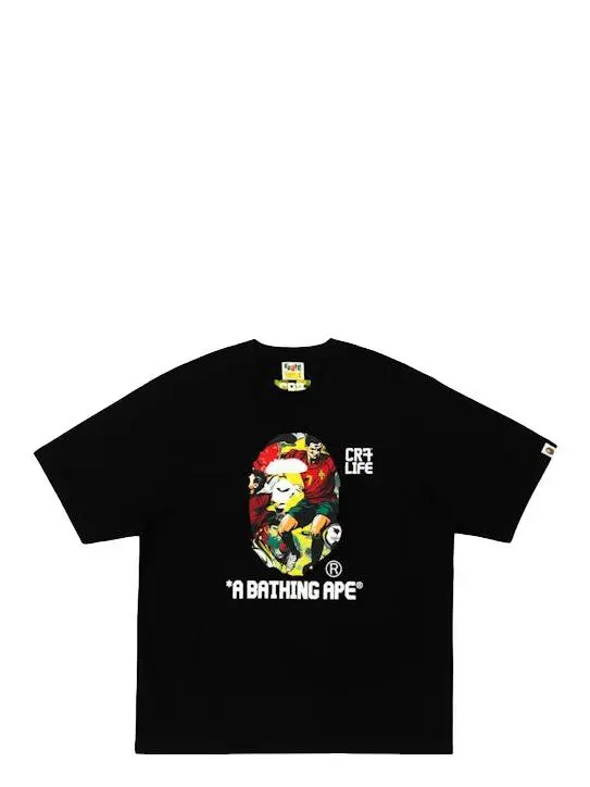 A BATHING APE X Cr7 Life Comic Graphic Relaxed Fit Tee Shirt - Black/yellow/red