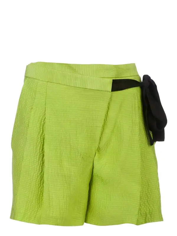 Matthew Williamson Silk Blend Belt Tie Shorts - Green
