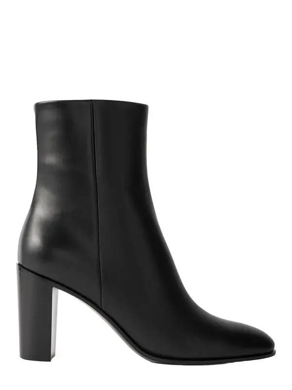 GIANVITO ROSSI Vitello Glove 85 Leather Ankle Boots - Black