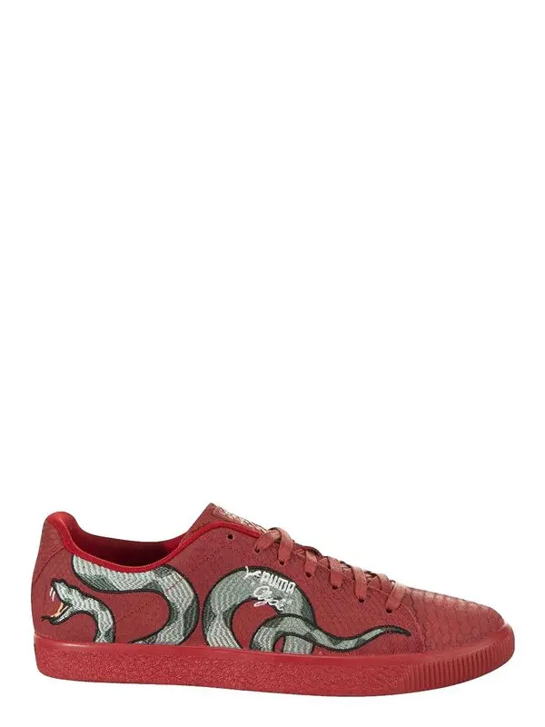 PUMA Clyde 'snake Embroidery - Red