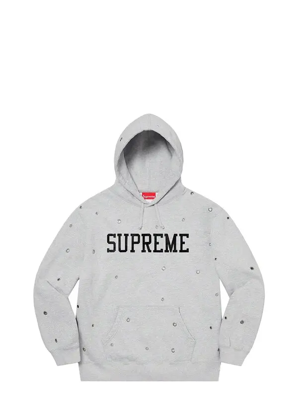Supreme Eyelet Hooded Sweatshirt - Grey