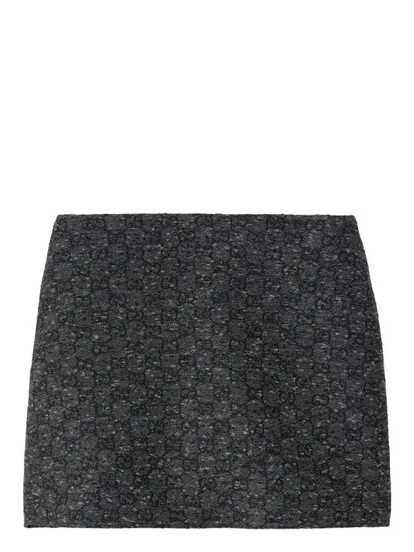Gucci Wool-blend Tweed Jacquard Mini Skirt - Gray