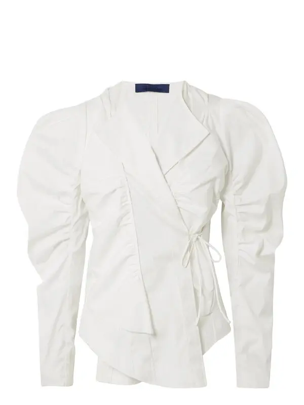 Sharon Wauchob Bann Tie-detailed Cotton-poplin Shirt - White