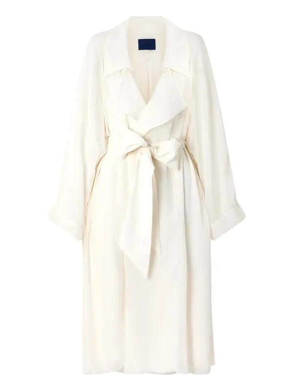 Sharon Wauchob Lee Belted Silk-blend Trench Coat - Neutrals