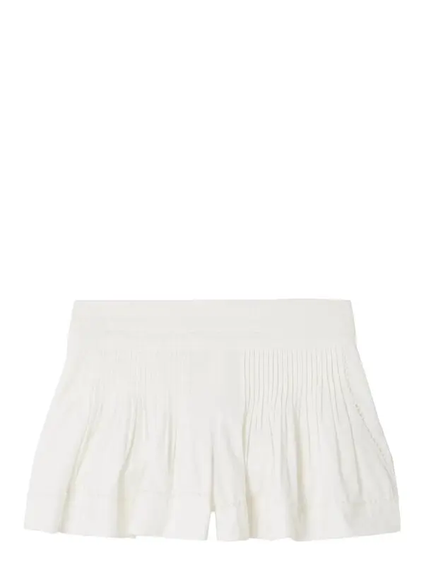 Isabel Marant Cybila Pintucked Cotton Shorts - White