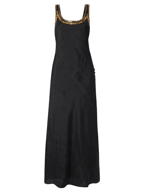 Alix Of Bohemia Adele Silk-faille Midi Dress - Black