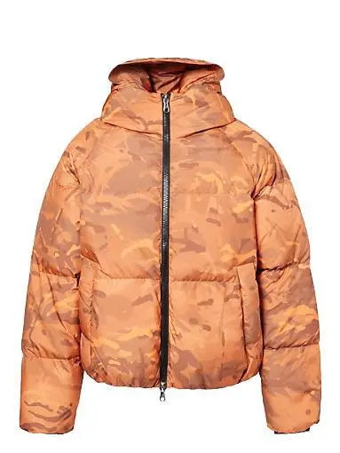 COLE BUXTON Camouflage-pattern Hooded Shell-down Jacket - Orange
