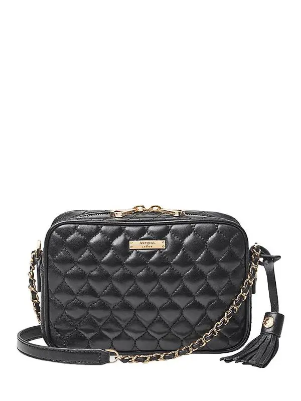 ASPINAL OF LONDON Alice Quilted Leather Cross-body Bag - Black