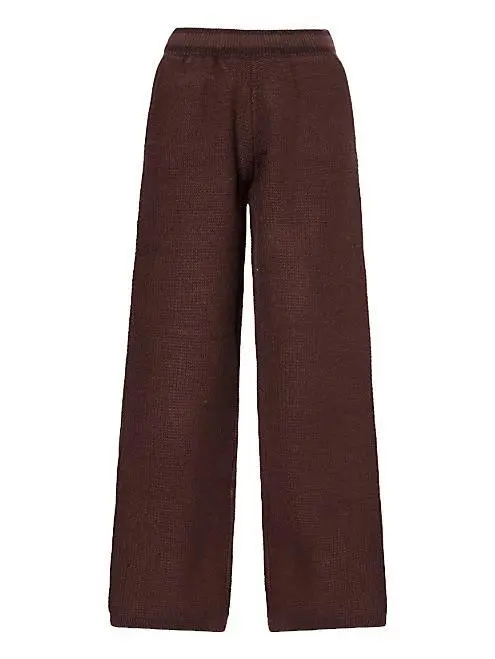 THE COUTURE CLUB Contrast-stripe Straight-leg Knitted Jogging Bottoms - Chocolate