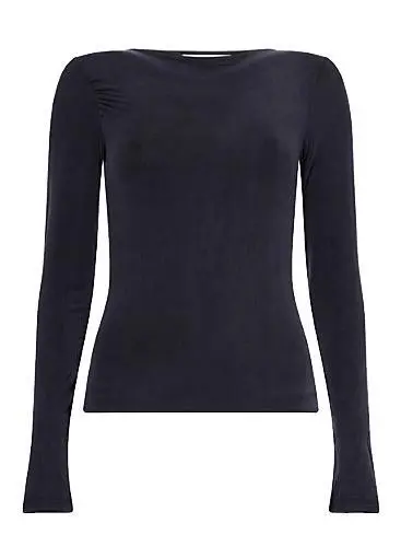 PEACHY DEN Kylie Long-sleeve Top - Graphite