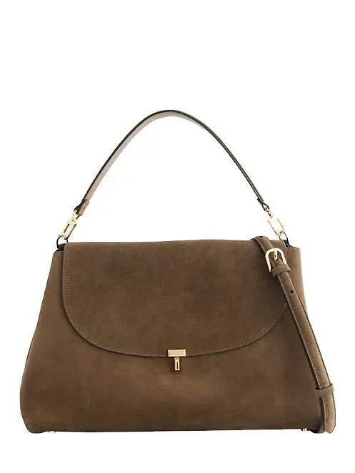 TOTEME T-lock Top Handle Bag - Dark Taupe