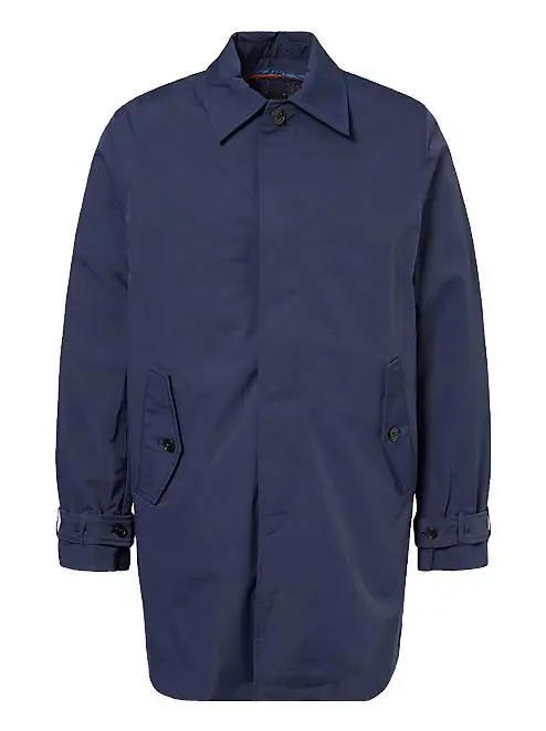 Paul Smith Pointed-collar Fleece-lined Trench Coat - Blue