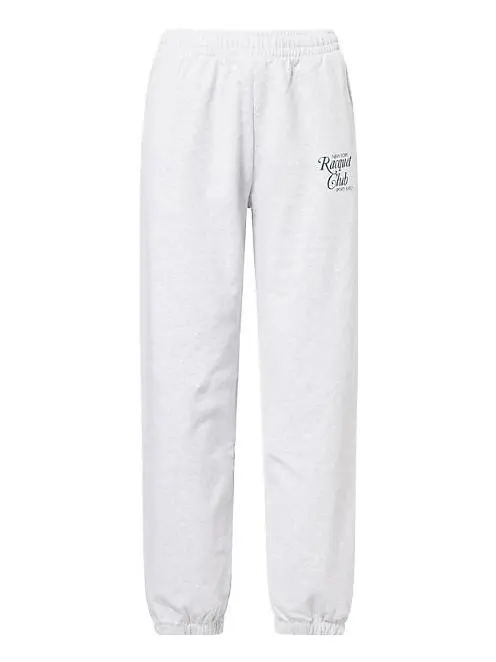 SPORTY & RICH Nyrc Logo-print Cotton-jersey Jogging Bottoms - Heather Gray