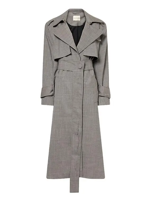 Camilla And Marc Luis Belted Woven Trench Coat - Charcoal Melange