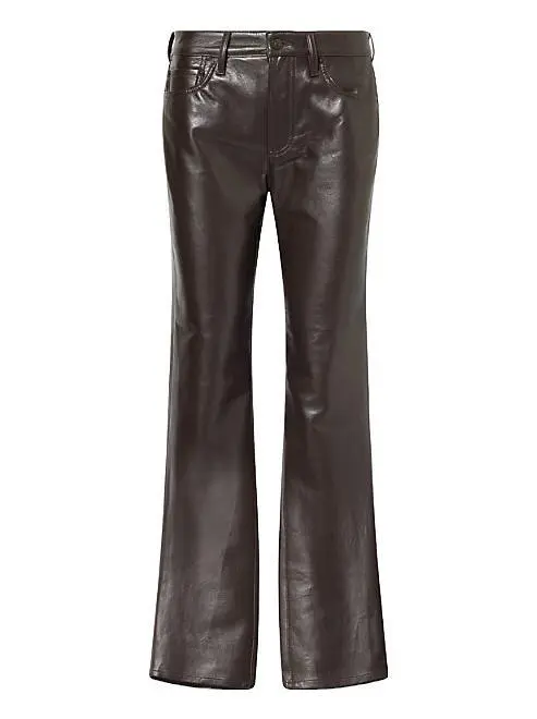 Citizens Of Humanity Genova Straight-leg Leather-blend Trousers - Chocolate Dk Brown