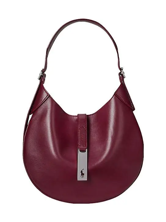 Polo Ralph Lauren Leather Shoulder Bag - Pomegranate