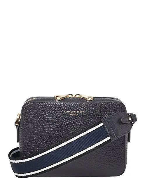 ASPINAL OF LONDON Leather Camera Cross-body Bag - Navy
