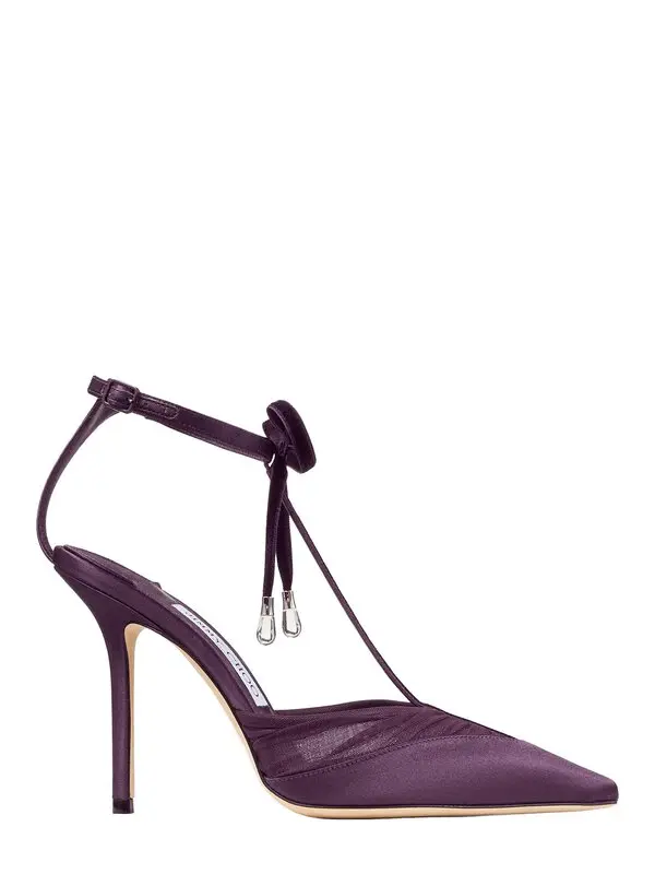 JIMMY CHOO Afia 100 Satin And Tulle Pumps - Winter Bloom/winter Bloom