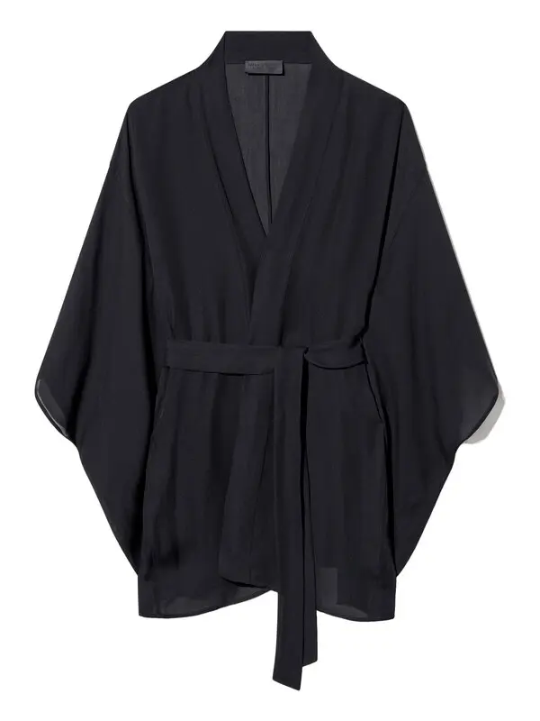 NILI LOTAN Kima Silk Kimono - Black