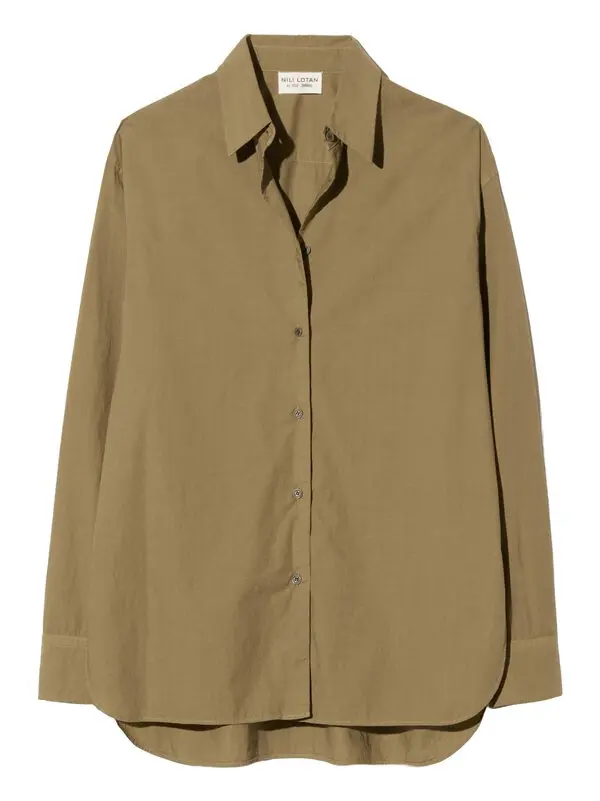 NILI LOTAN Amante Relaxed-fit Shirt - Olive Green