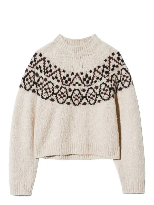 NILI LOTAN Chrissy Cashmere Sweater - Black Fairisle